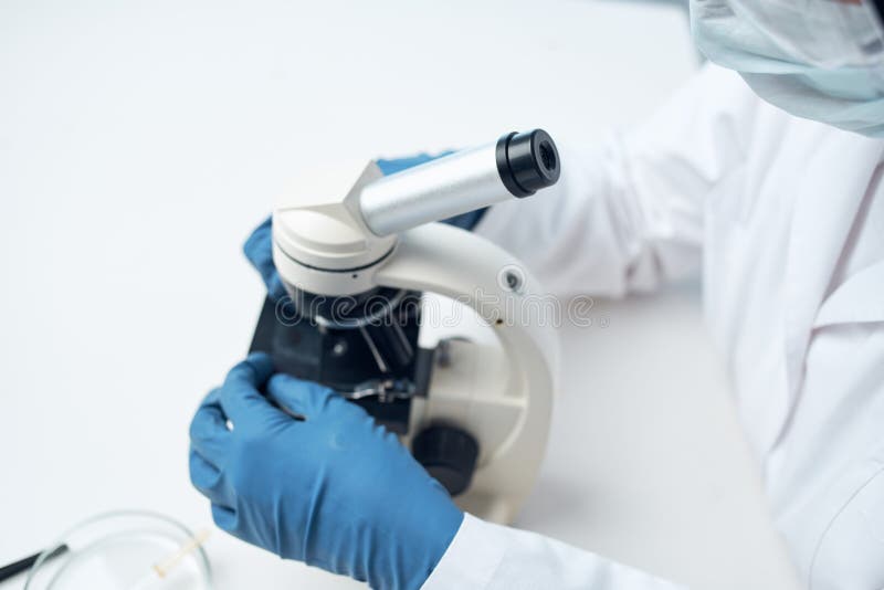 Laboratory Microscope Biotechnology Research Work Stock Image - Image ...