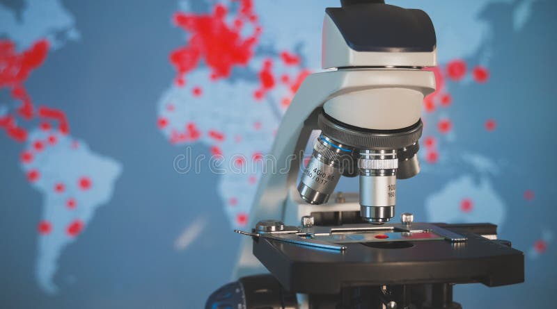 Laboratory Microscope with Blood Sample. Stock Image - Image of ...