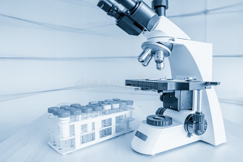 Laboratory, Microscope for Chemistry Biology Test Samples, Examining ...