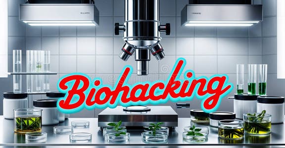 A Laboratory with a Microscope and Laboratory Equipment. Concept of BIOHACKING Stock ...