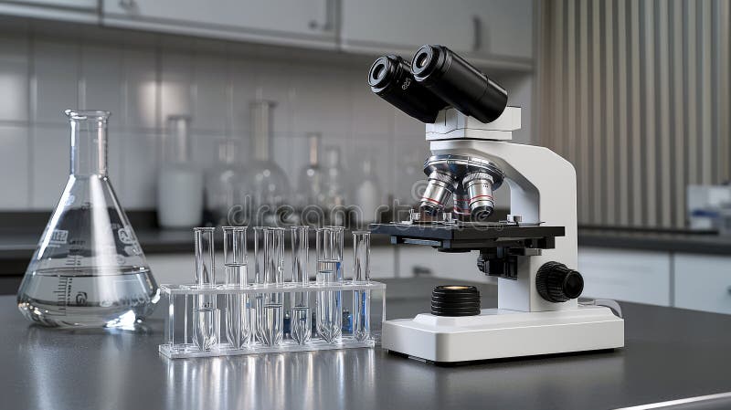 Laboratory Microscope Experiment Science Lab Equipment Showcase Clean ...