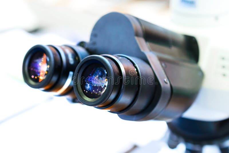 Industrial Optical Microscope. Workplace for Quality Control of ...