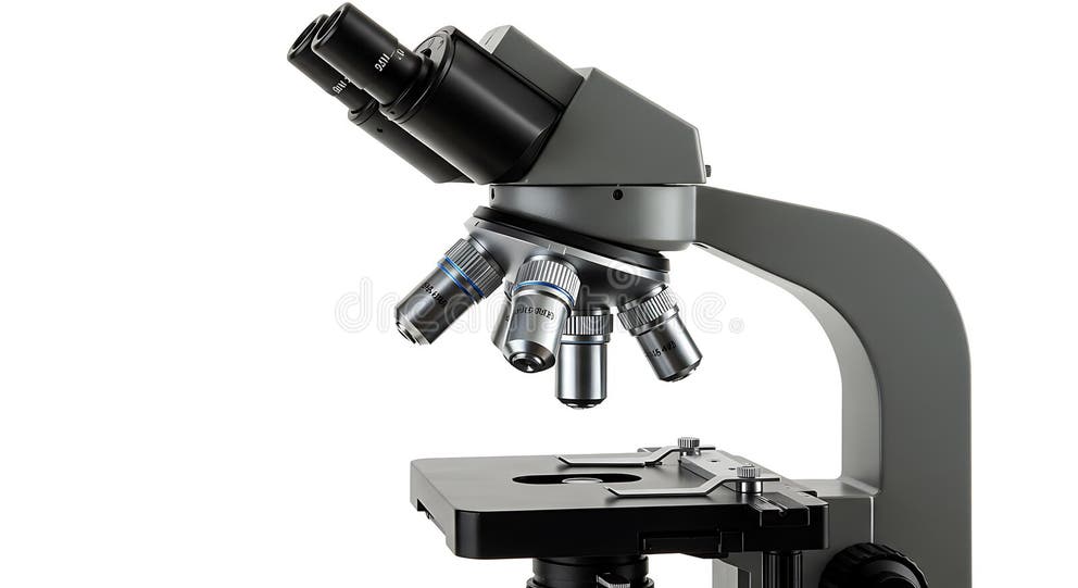 Laboratory Microscope Featuring Multiple Objective Lenses, a Rotating ...