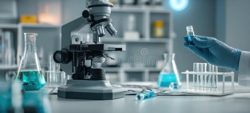 The Laboratory Microscope and Glassware Showcasing Scientific Research ...