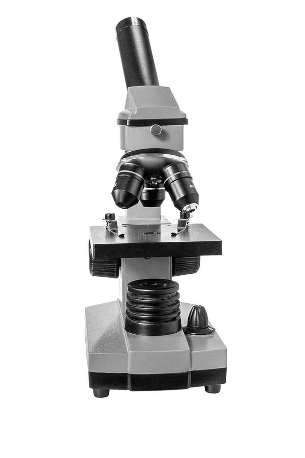 Microscope Isolated on White Background Stock Photo - Image of ...