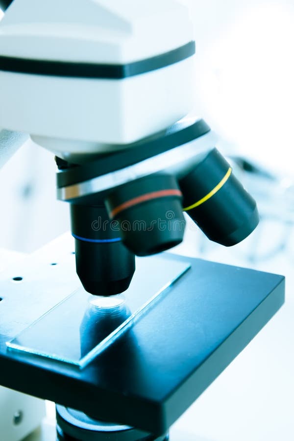 Laboratory Microscope Lens.Close-up Stock Image - Image of development ...