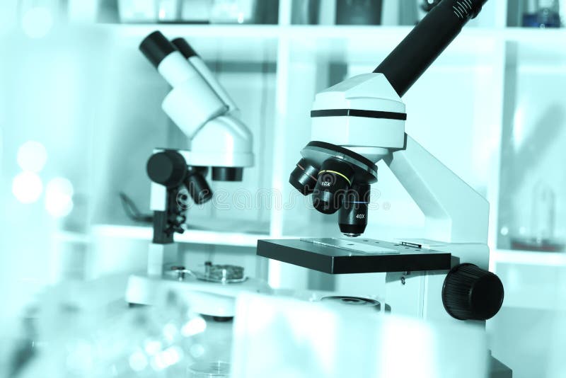 Laboratory Microscope Lens.Laboratory Room Stock Photo - Image of ...
