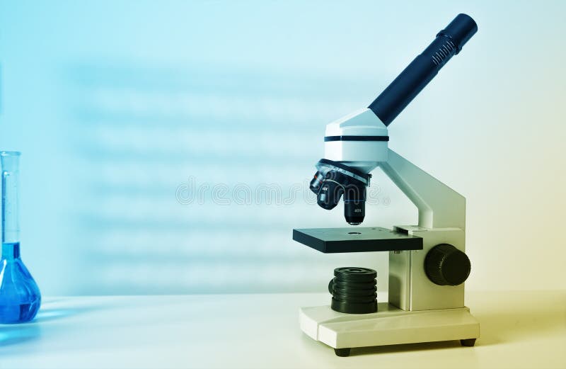 Laboratory Microscope Lens.modern Microscopes in a Stock Photo - Image ...