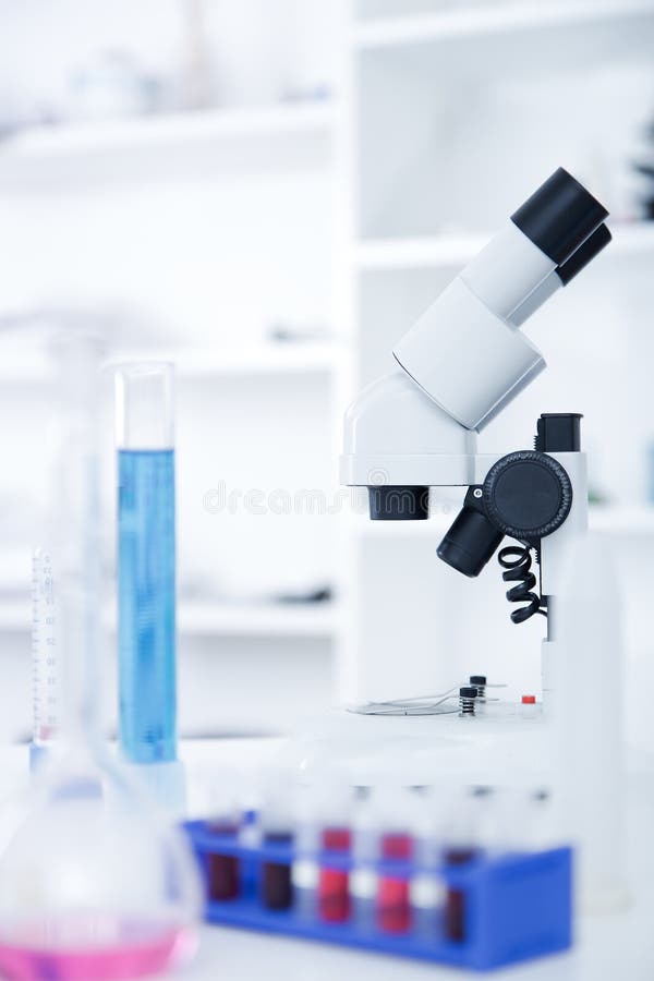 Laboratory Microscope Lens.modern Microscopes in a Lab Stock Image ...