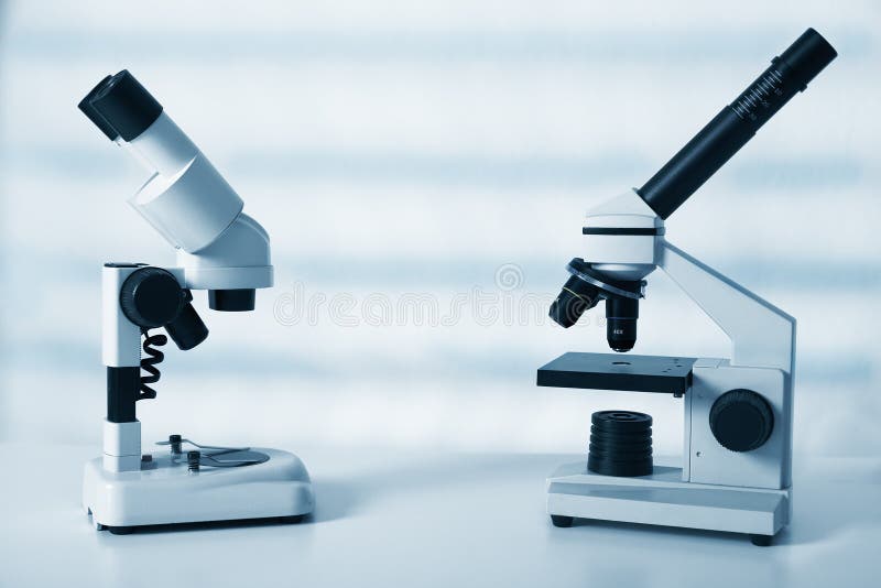 Laboratory Microscope Lens.modern Microscopes in a Stock Image - Image ...
