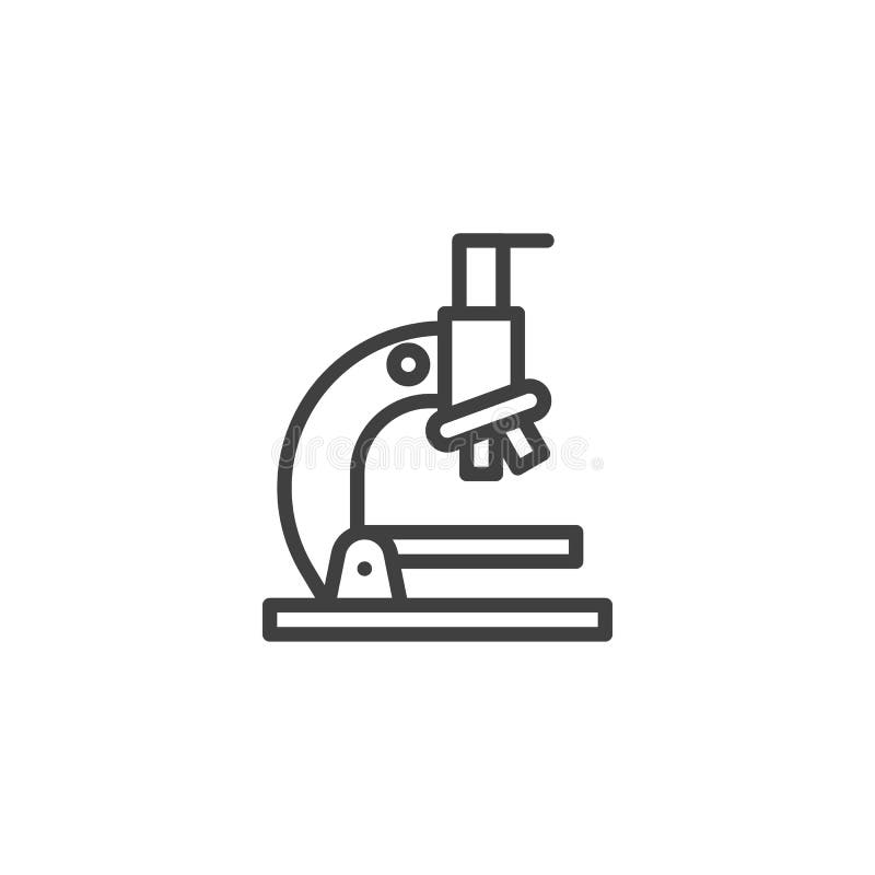 Laboratory Microscope Line Icon Stock Illustration - Illustration of ...