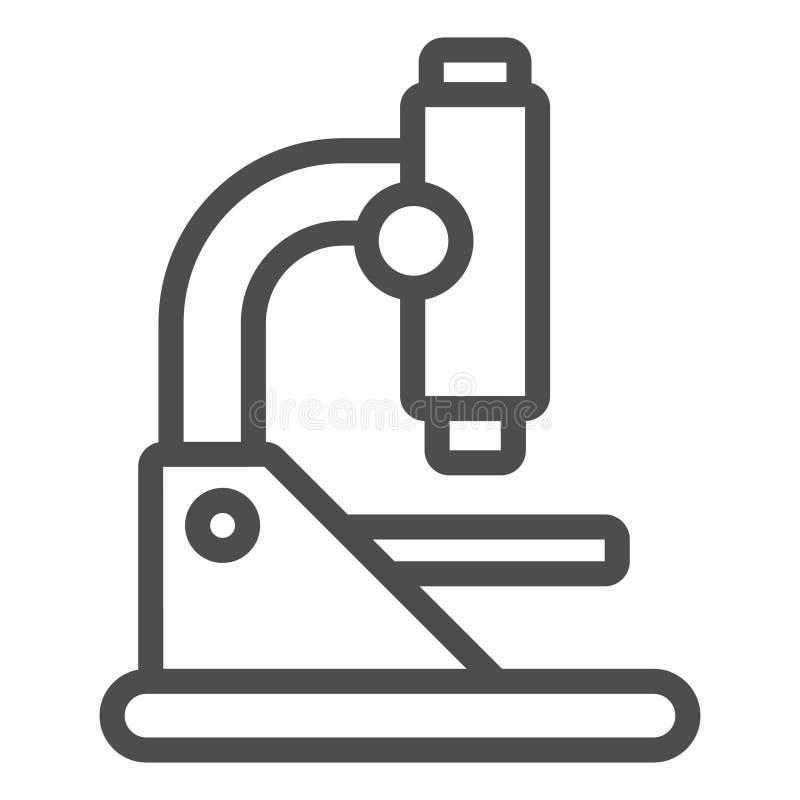 Laboratory Microscope Line Icon, Science Concept. Vector Graphics Stock ...