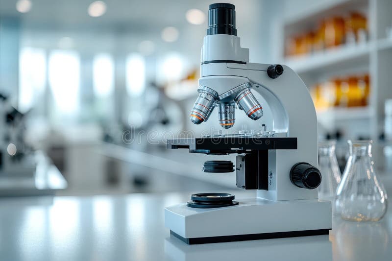 Laboratory Microscope in a Modern Research Facility during a Scientific ...