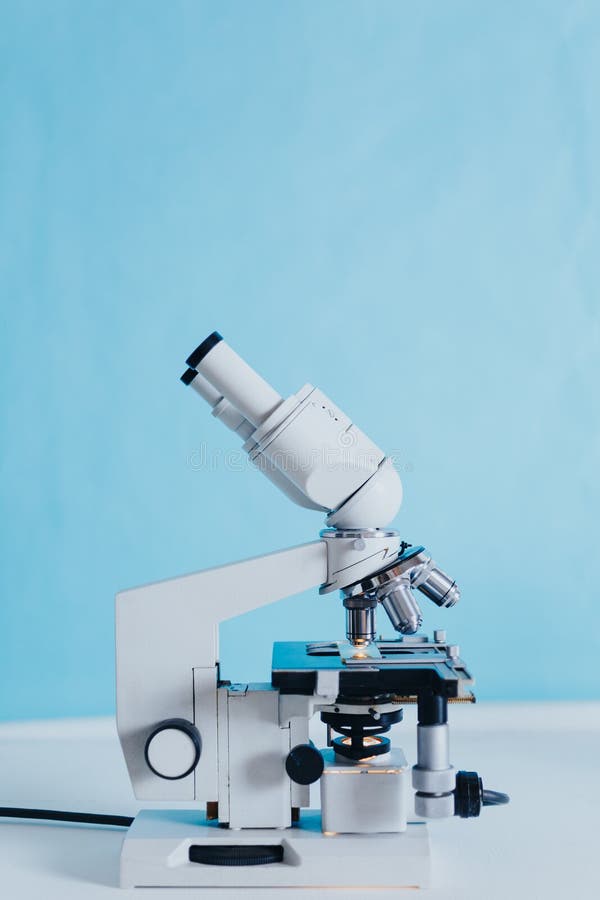 Laboratory Microscope with Multiple Lenses. Stock Image - Image of ...