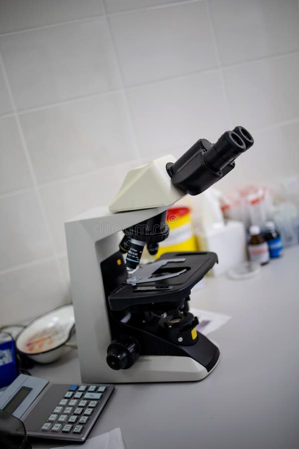 Microscopes in the Modern Lab Setting, Collage Stock Image - Image of ...