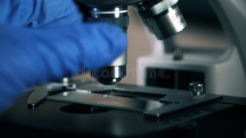 Microscope with Sample Glass. Stock Footage - Video of industry ...