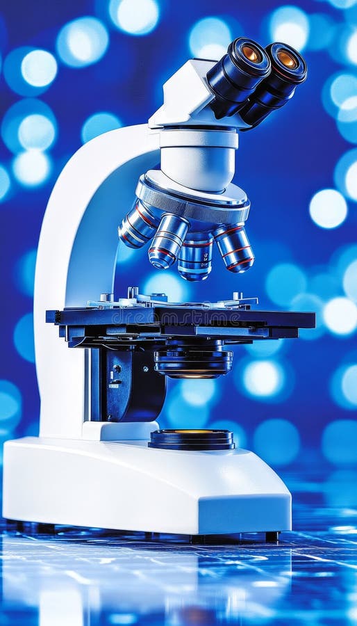 Laboratory Microscope Scientific Exploration and Discovery Under Blue ...