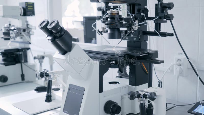 Laboratory Microscope. Scientific Research Background. Stock Footage ...