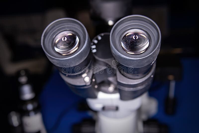 Microscope in a Scientific Research Laboratory Stock Photo - Image of ...