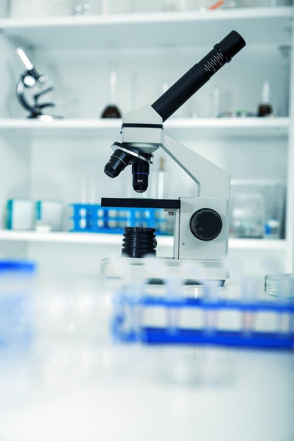 Laboratory Microscopes in a Lab. Stock Photo - Image of magnification ...