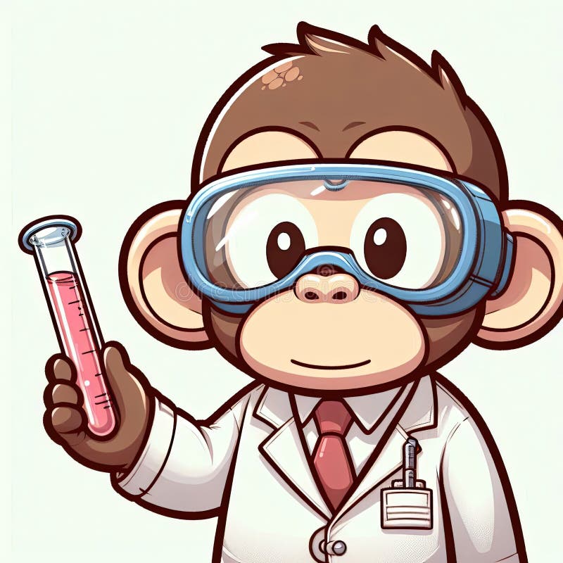 Laboratory Monkey in Protective Gear Stock Illustration - Illustration ...