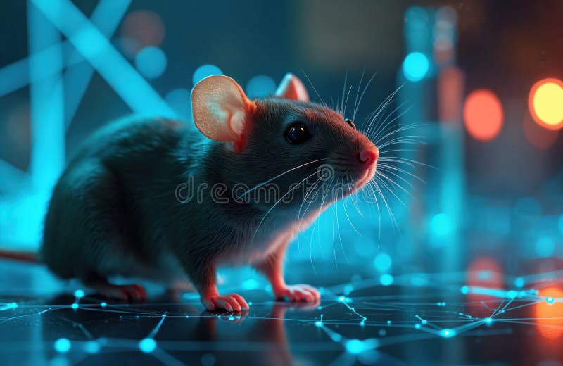 Laboratory Mouse Stands with Modern Digital Design. Science, Research ...