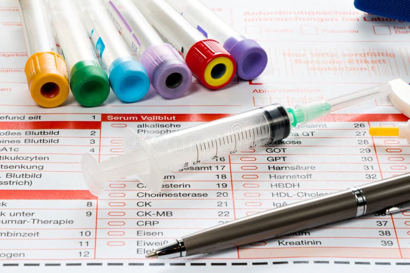Laboratory Paper and Utensils for Blood Test Stock Photo - Image of ...