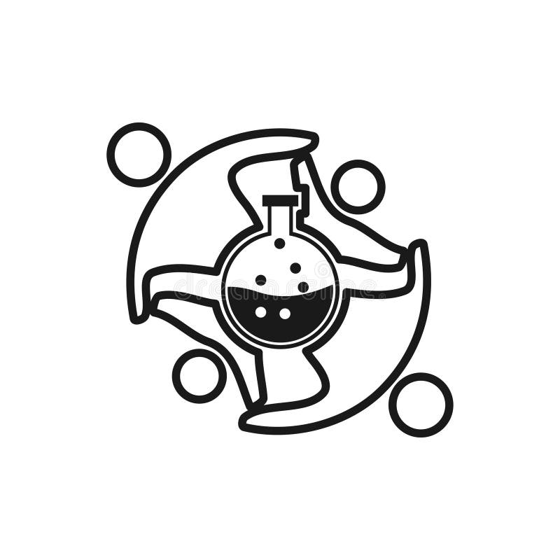 Laboratory People Commitment Teamwork Together Outline Logo Stock ...