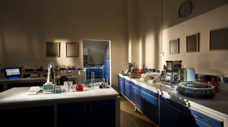Laboratory without People. Scientific Research Lab Stock Image - Image ...