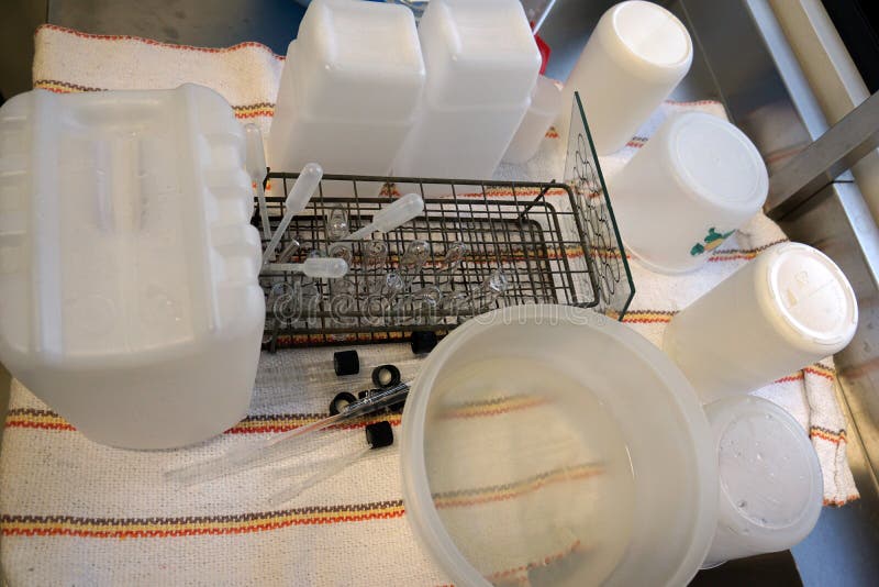 Laboratory Plastic Instruments Stock Photo - Image of tubes, rest: 98581284