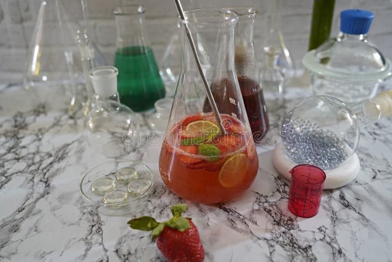 Laboratory Punch in a Flask Stock Photo - Image of flask, arranged ...