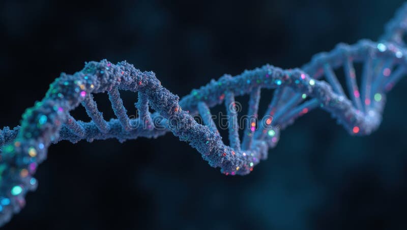 Laboratory Rendering of Dna Helix in a Hyperreal Bioluminescent Setting ...