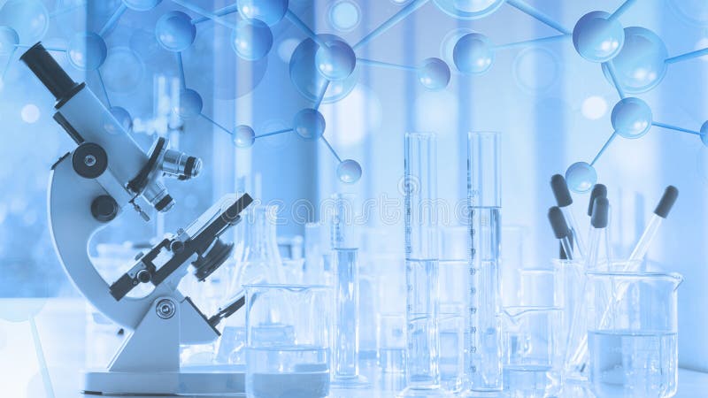 Laboratory Instrument Microscope and Lab Glassware Overlay with ...