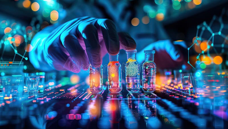 Laboratory Research and Development Concept. Scientist Hand with Test ...