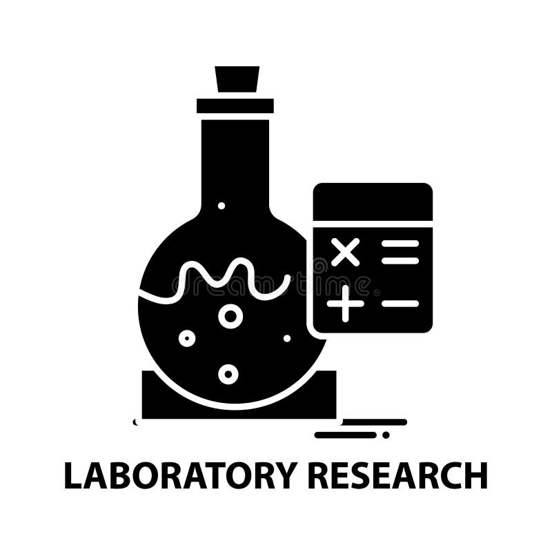 Laboratory Research Icon, Black Vector Sign with Editable Strokes ...