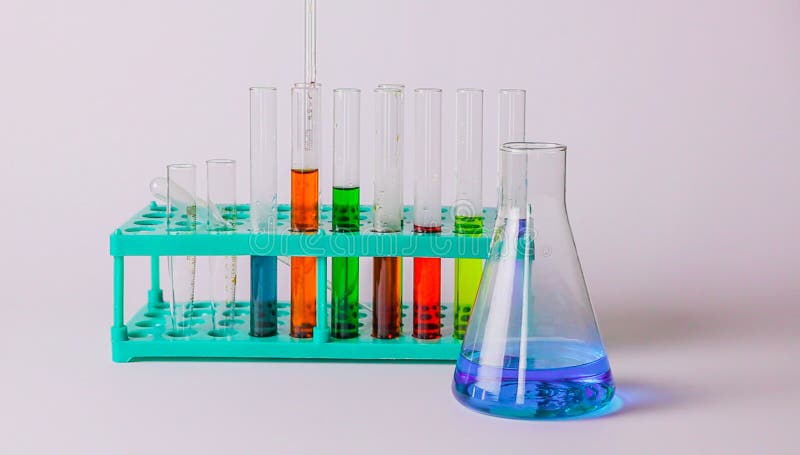 Many Flasks and Laboratory Equipment. Stock Photo - Image of equipment ...