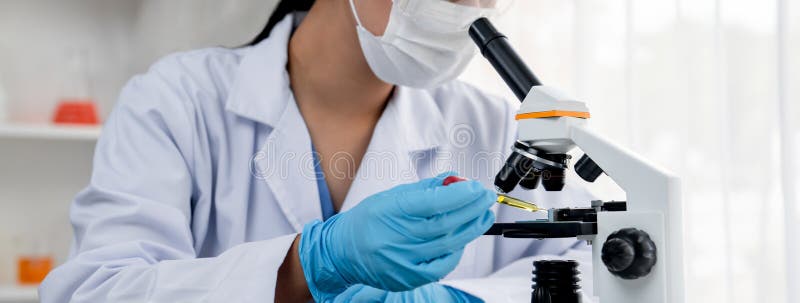 Laboratory Researcher Develop New Medicine or Cure Using Microscope ...