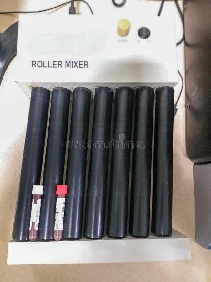 Laboratory Roller Mixer with Blood Sample Tubes on Rotating Rollers Stock Photo - Image of ...