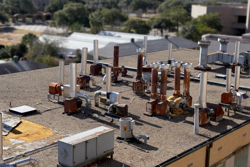 Roof Vents and Ducts stock image. Image of pipes, power - 10393101