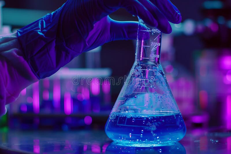 Laboratory Scene with Beaker and Liquid in Science Lab. the Image ...