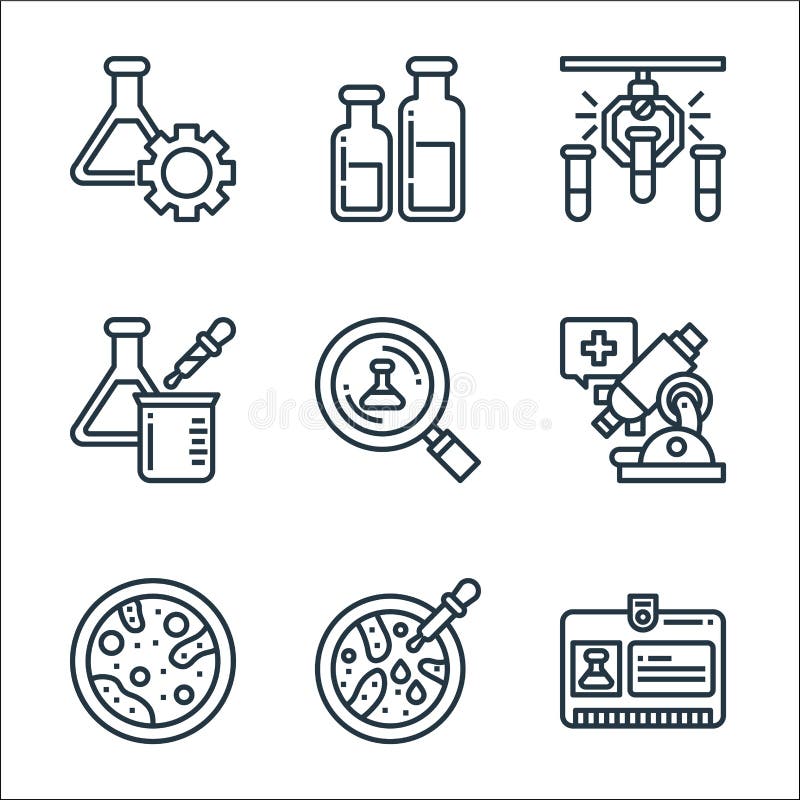 Laboratory and Science Line Icons. Linear Set Stock Vector ...
