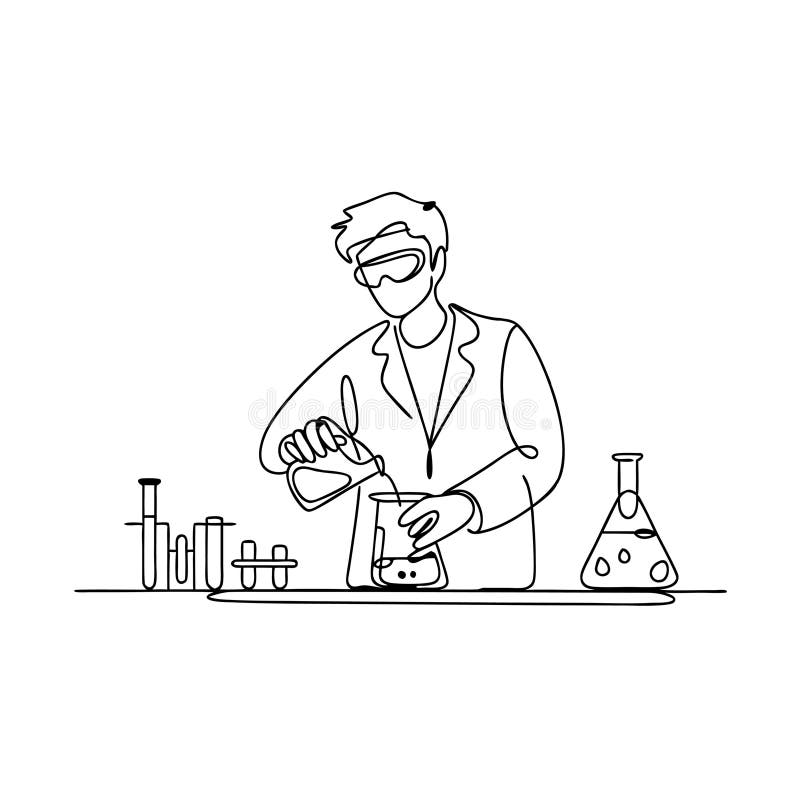 Laboratory Scientist Performing Experiment with Test Tubes and Beaker ...