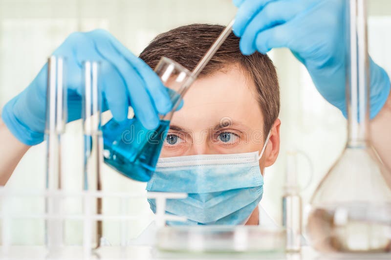 Laboratory Scientist Working at Lab with Test Tubes Stock Photo - Image ...