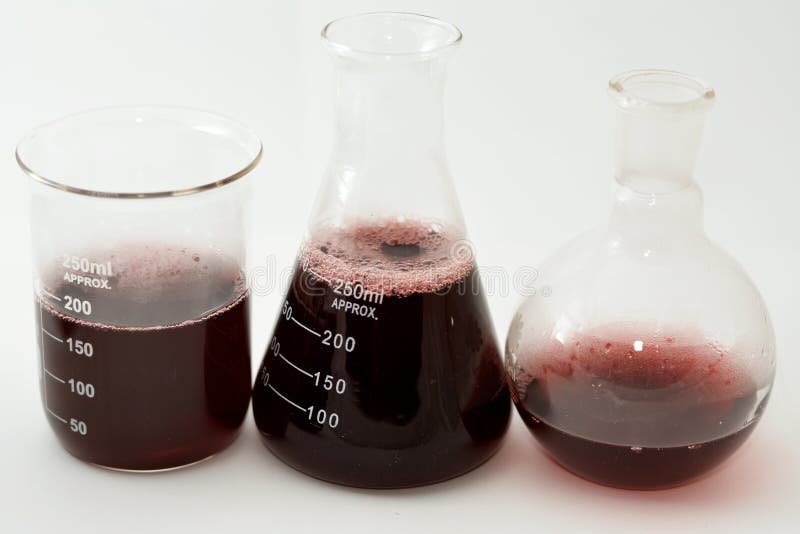 A Laboratory Set of Glassware of Conical, Boiling and Volumetric Flasks ...