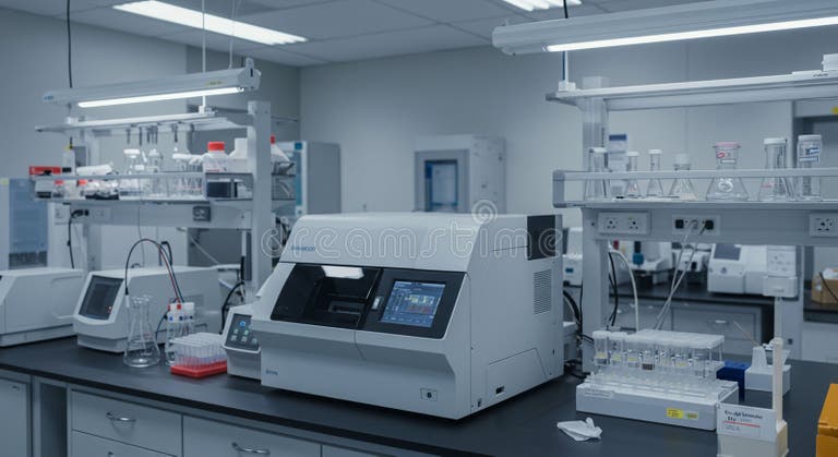 Laboratory Setting with Advanced Testing Equipment on a Central ...