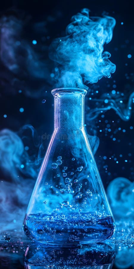 Laboratory Setting with Bubbling Flask Stock Illustration ...