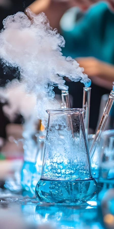 Laboratory Setting with Chemical Reaction Stock Illustration ...