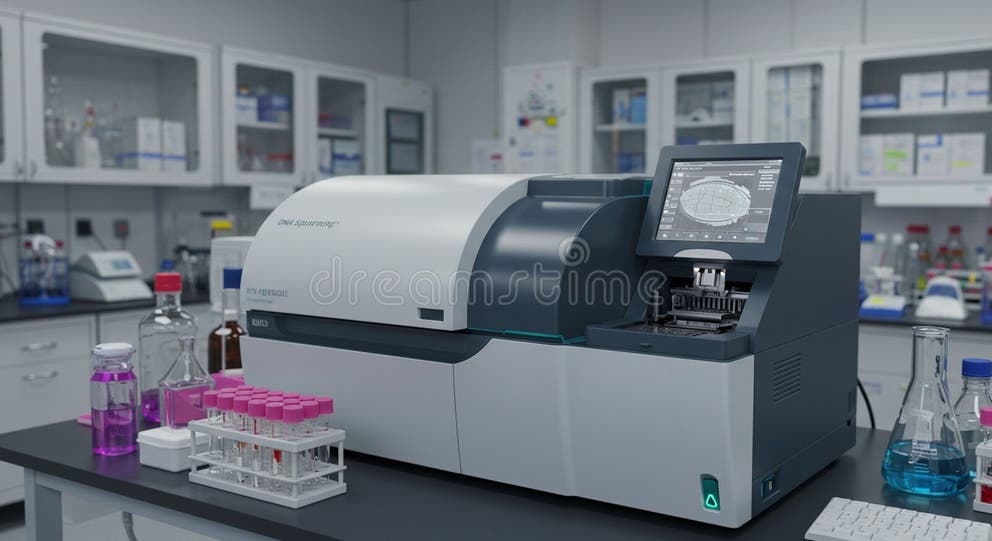 A Laboratory Setting Featuring an Advanced Automated Analyzer, with a ...
