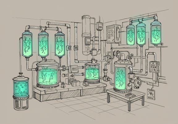 Laboratory Setting Featuring a Complex Arrangement of Industrial ...