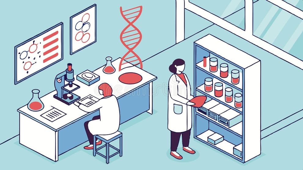 Lab Scene Scientist and Equipment, Depicting Research and Scientific ...